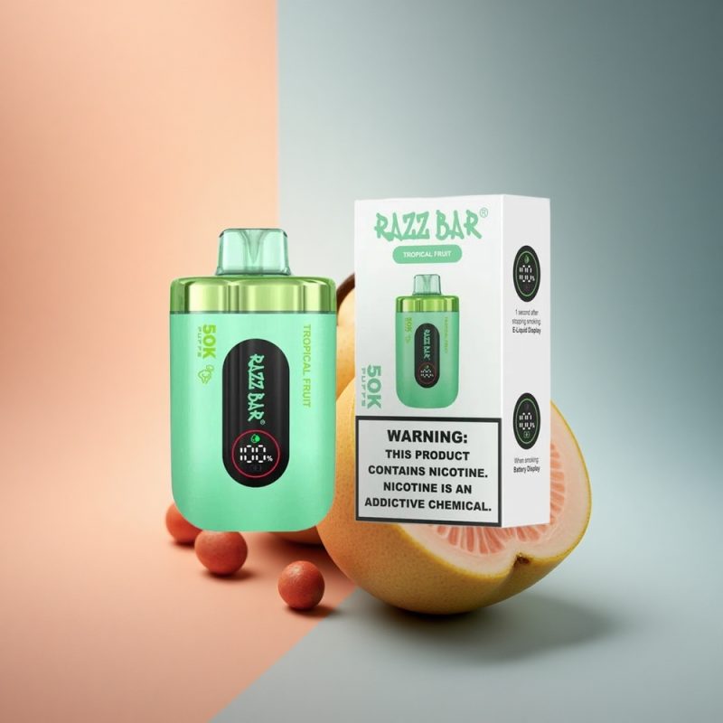 Razz Bar 50K Puffs Trópusi Gyümölcs 1.0 Ohm Mesh Coil 650 mAh 2% ...
